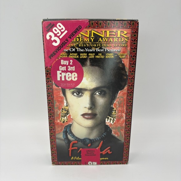 Media | Vintage 203 Frida Vhs Tape Salma Hayek Miramax Biography Drama ...